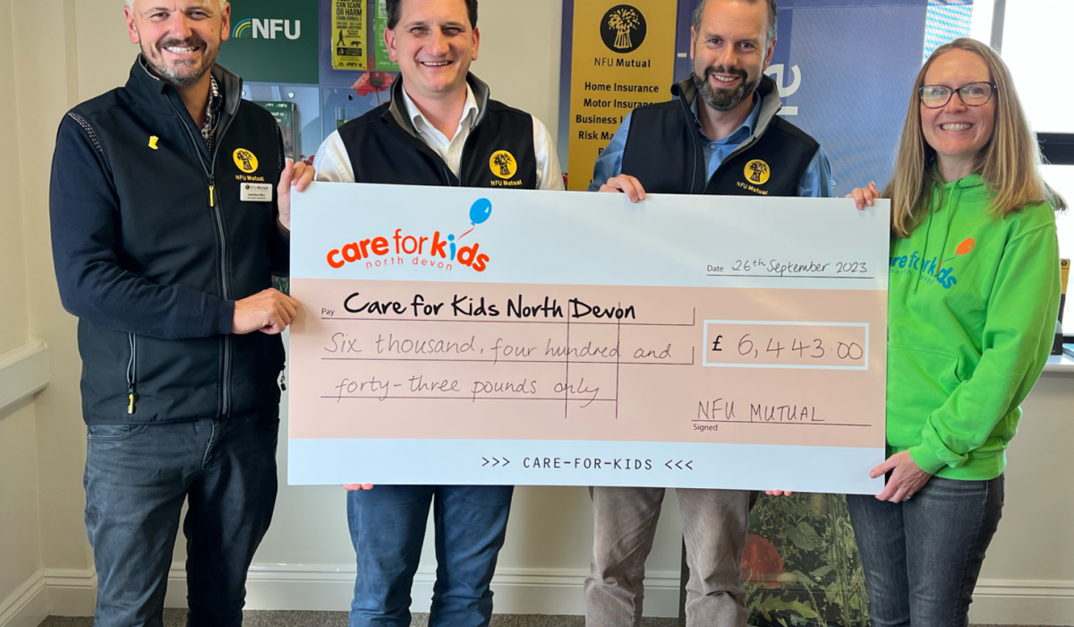 Generous donation from NFU Mutual will help six families - North Devon Today