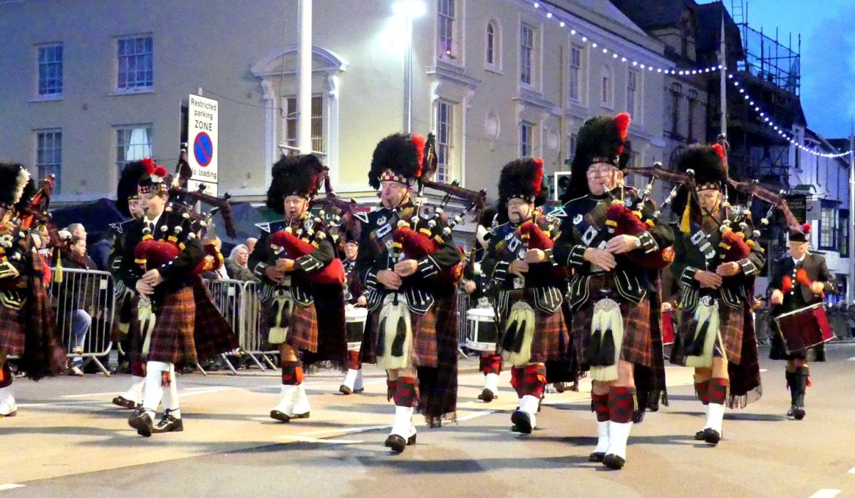 Pipe and drums spectacle is the biggest one in Bideford for many years ...