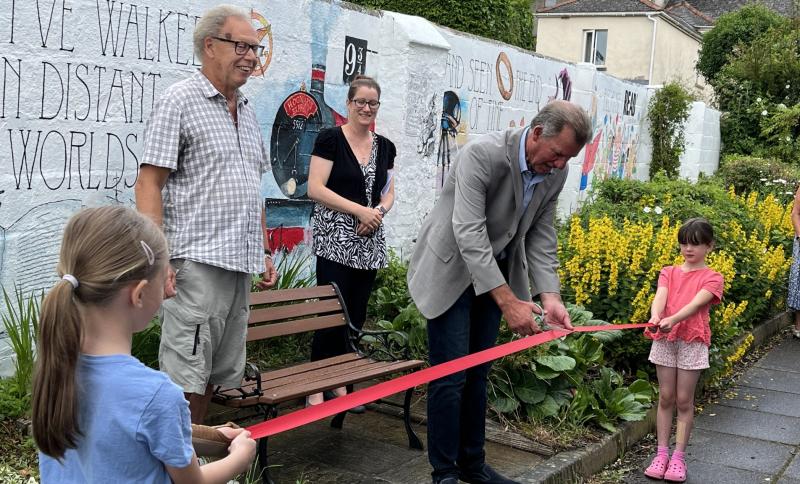 Giant literary mural unveiled at South Molton Library - North Devon Today