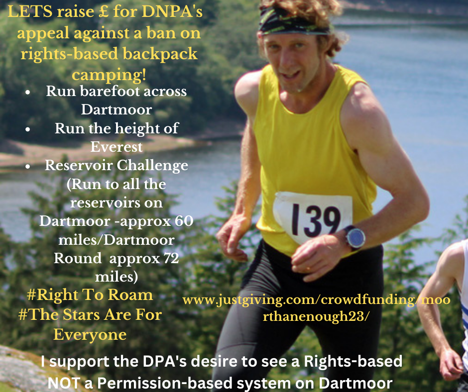 Barefoot runner takes stand against Dartmoor wild camping ban